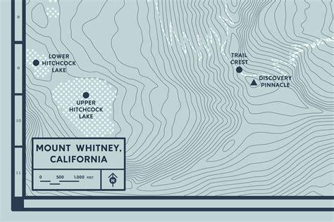 Mount Whitney Map Poster Mt Whitney Trail John Muir Trail Etsy