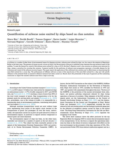 Quantification Of Airborne Noise Emitted By Ships Based On Class Notation Pdf Noise