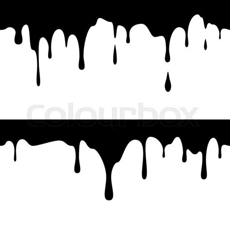 Seamless Horizontal Black Ink Runs Stock Vector Colourbox
