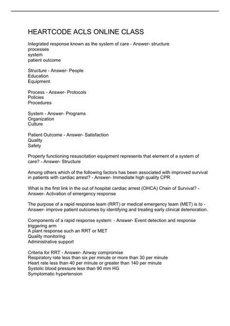 Heartcode Acls Online Class Heartcode Acls Stuvia Uk