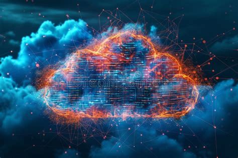 Cloud Computing Technology With Glowing Cloud Shape Formed By Data Servers Stock Image Image