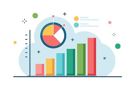 Premium Vector Bar Chart With Pie Chart Overlay Research Statistical Data On Company