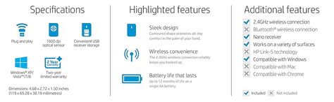 Amazon In Buy HP X3500 Wireless Optical Mouse 1000DPI 2 4GHz Connectivity With 3 Buttons