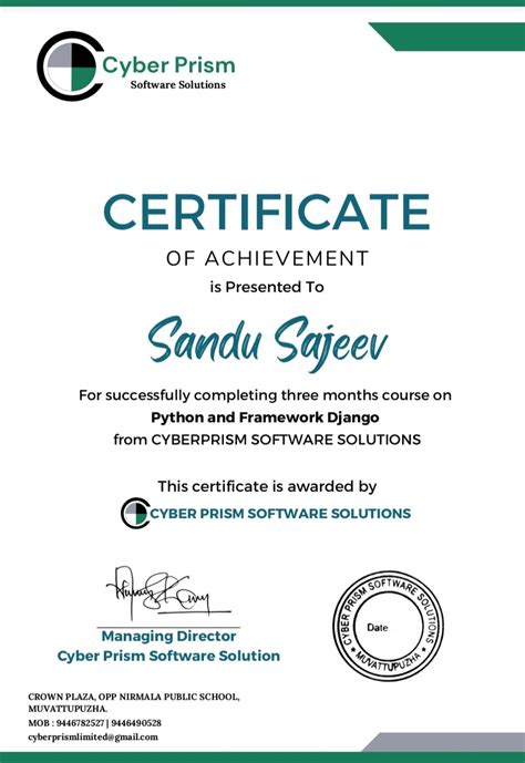 Excited To Share That I Have Successfully Completed Internship In Pythondjango From Cyberprism