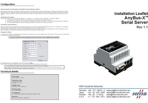 KORENIX ANYBUS X INSTALLATION LEAFLET Pdf Download ManualsLib
