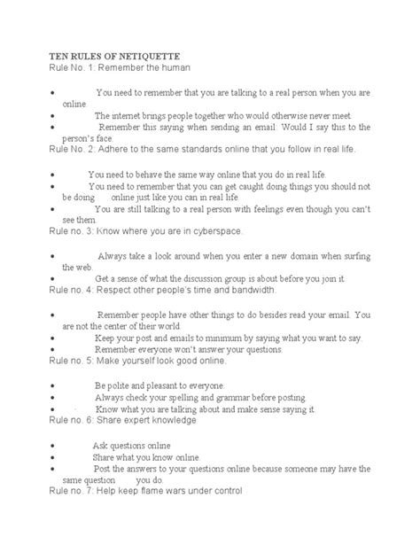 Ten Rules Of Netiquette Download Free Pdf Malware Smartphone