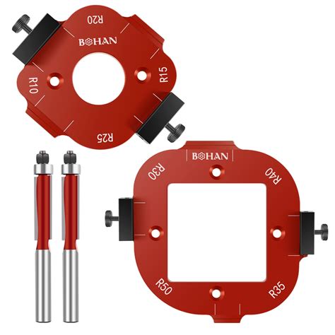 2pcs Round Corner Radius Template Aluminum Alloy Radius Jig Router Template 4 In 1 Arc Angle