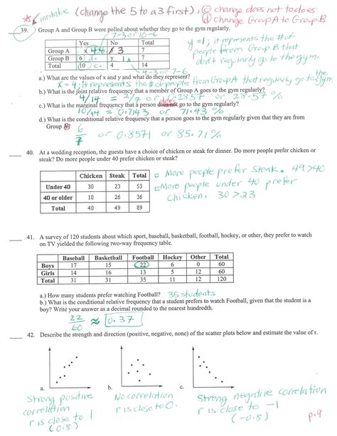 8 photos two way frequency tables practice and problem solving a b