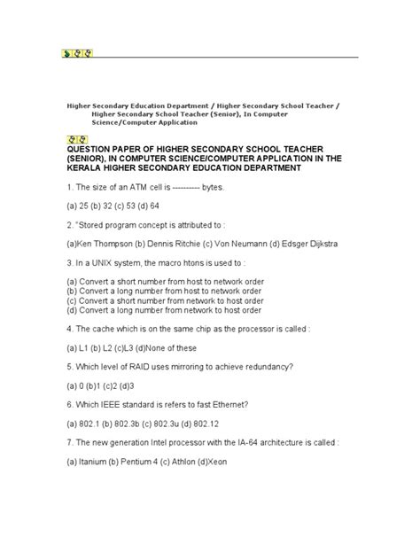 Hsst Computer Science Pdf Parsing Databases