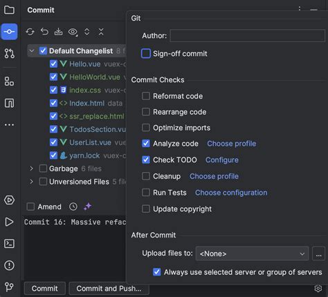 Commit And Push Changes To Git Repository WebStorm Documentation