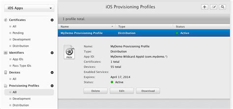 iphone ios app id type in provisioning profile stack overflow