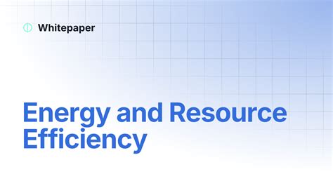 Energy And Resource Efficiency Whitepaper