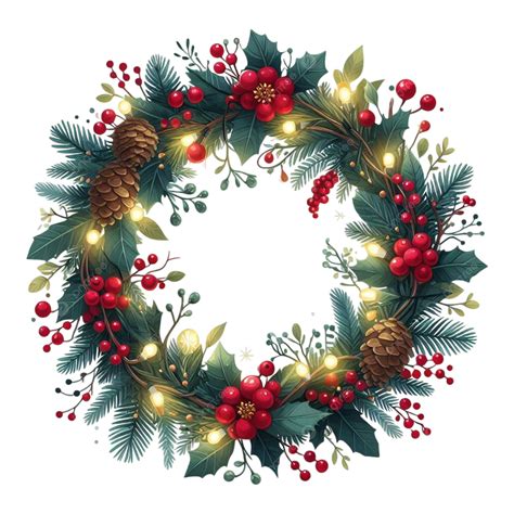 Weihnachtskranz Grenze Clipart Handgezeichneter Weihnachtskranz Mit