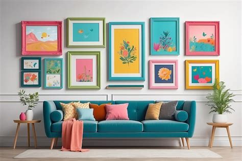 Premium Photo Playful Mismatched Frame Gallery Whimsical Blank Space