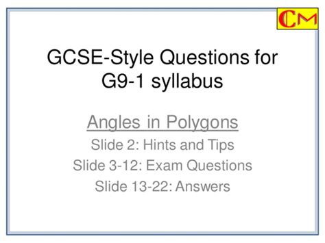 Exam Questions 9 1 Angles In Polygons Teaching Resources