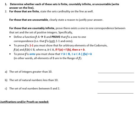 Solved Determine Whether Each Of These Sets Is Finite Chegg