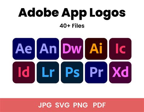 40 Adobe App Icons  Png Pdf Svg Instant Download Etsy Denmark