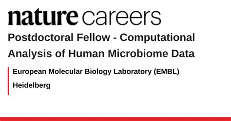 Postdoctoral Fellow Computational Analysis Of Human Microbiome Data