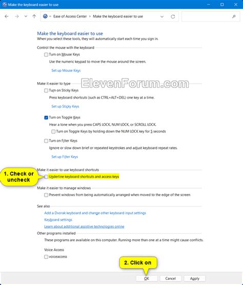 Turn On Or Off Underline Access Keys In Windows Tutorial Windows Forum