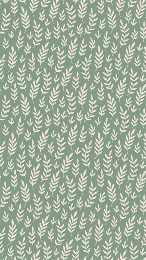 Download Sage Green Leaf Pattern Background Wallpaper