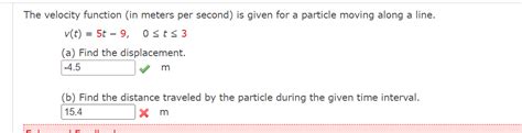 Solved The Velocity Function In Meters Per Second Is Given