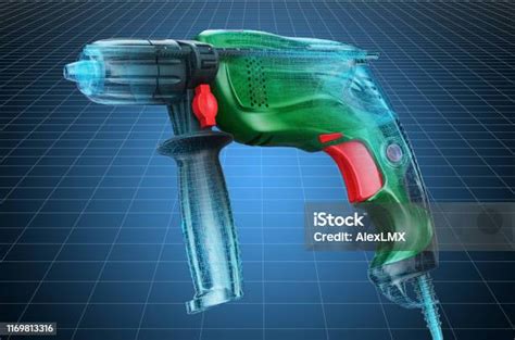 전기 드릴 청사진의 시각화 3d Cad 모델 3d 렌더링 0명에 대한 스톡 사진 및 기타 이미지 0명 3차원 형태 개념 Istock