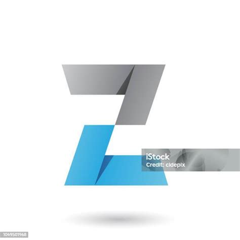 그레이 블루 접힌 종이 편지 Z 벡터 일러스트 레이 션 로고에 대한 스톡 벡터 아트 및 기타 이미지 로고 알파벳 Z 0명 Istock