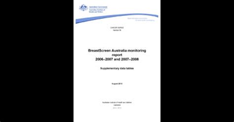 Breastscreen Australia Monitoring Report 2006 2007 And 2007 2008