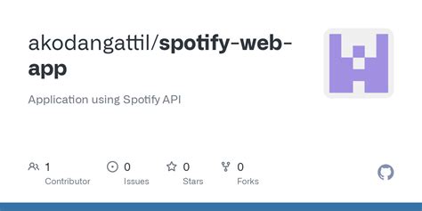 github akodangattil spotify web app application using spotify api