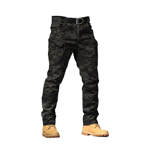 Glvsz Mens Camo Tactical Cargo Pants Water Resistant Flex Ripstop