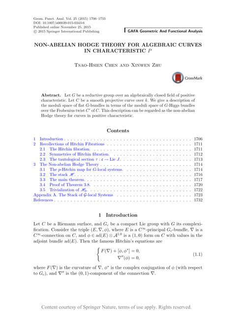 Non Abelian Hodge Theory For Algebraic Curves In Characteristic P