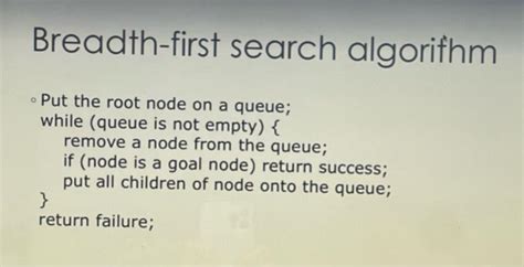 Solved Analysis Of Algorithms Breadth First Search For The