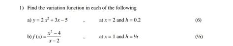 Solved Find The Variation Function In Each Of The Chegg Com