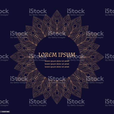 럭셔리 로얄 패턴 만다라 벡터 프레임입니다 민족 공작 깃털 만다라 라벨입니다 빈티지 플라워 디자인 0명에 대한 스톡 벡터 아트 및 기타 이미지 Istock