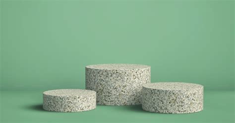 돌 실린더 연단 파스텔 녹색 배경에 제품 디스플레이 스탠드 3d 렌더링 사진 Unsplash의 수상 이미지