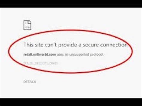 HOW TO SOLVE THIS PROBLEM THE SITE CANT PROVIDE A SECURE CONNECTION YouTube