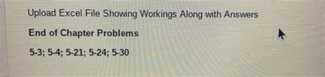 Solved Upload Excel File Showing Workings Along With Answers