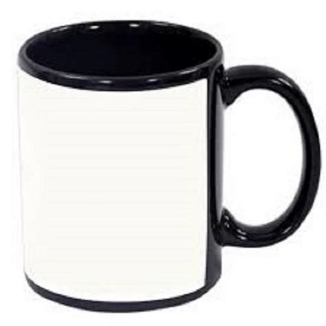 Round Ceramic Ashvah Black Patch Mugs Capacity 350ml Sizedimension