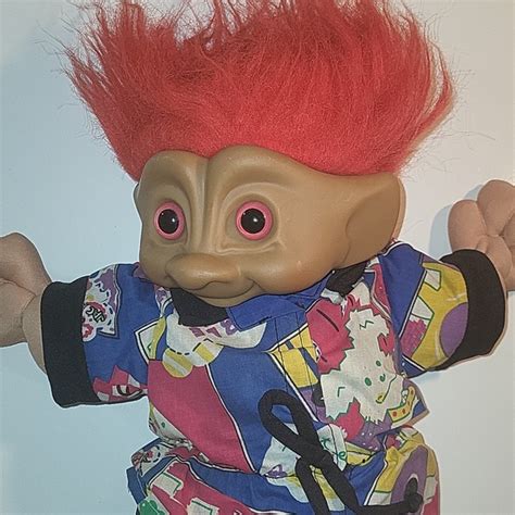 Source Unknown Toys Vintage Red Head Russ Troll Doll With Belly