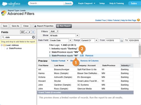 Advanced Report Filters Customguide