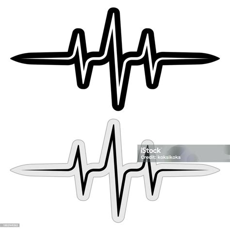 사인 스티커 음악 펄스 주파수 벡터 웨이브 사운드 추상 테크노 레이브 스틱 심장 박동 심장 박동 파일 심장 박동 라인 로고에 대한 스톡 벡터 아트 및 기타 이미지 Istock