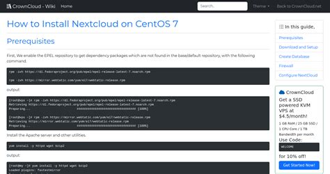 Crowncloud Wiki How To Install Nextcloud On Centos 7