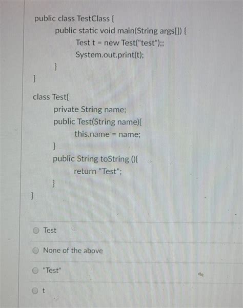 Solved Public Class TestClass Public Static Void Chegg