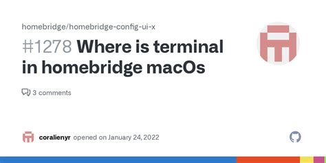 Where Is Terminal In Homebridge MacOs Issue 1278 Homebridge Homebridge Config Ui X GitHub