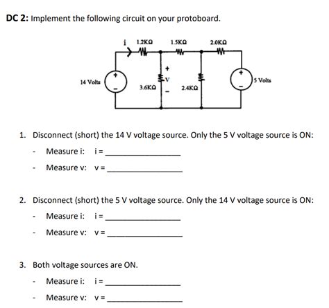 solved dc 2 implement the following circuit on your