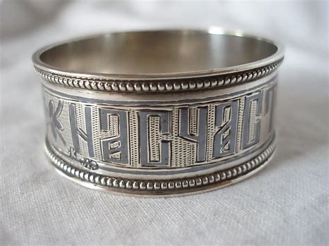Silver Russian Silver And Niello Work Napkin Ring Circa 1900