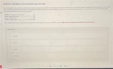 Solved TB MC Qu Static Levron Corporation Uses A Chegg Com