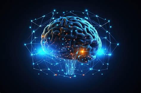 Premium Photo Brain Model With Neural Network Connections Generative Ai