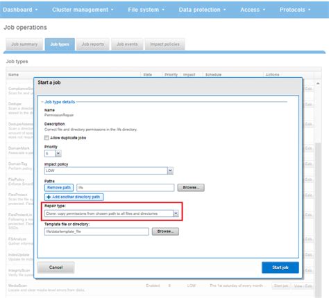 Permission Repair Job Modes Dell PowerScale OneFS Permission Repair Job Dell Technologies