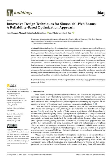 Pdf Innovative Design Techniques For Sinusoidal Web Beams A